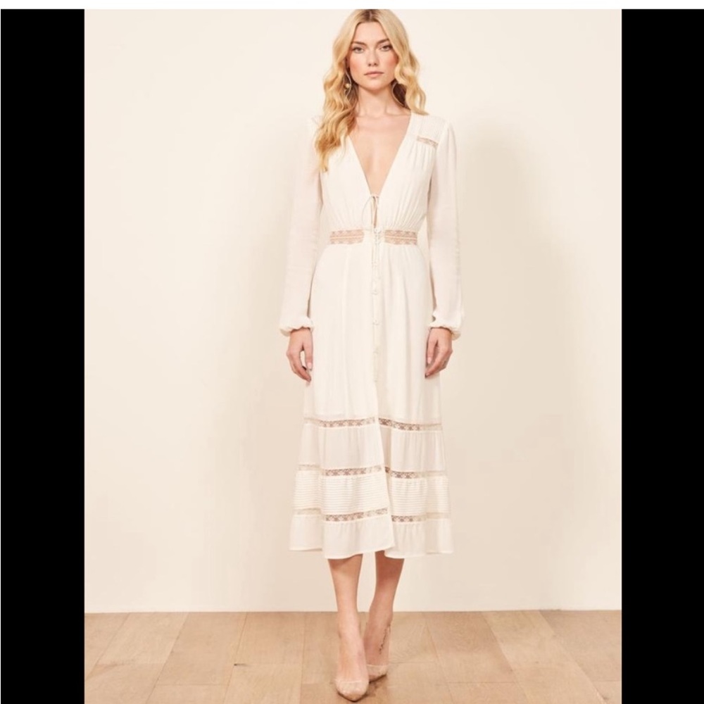 Reformation Size 2 ~ Imogen Ivory Dress ~ Bridal - Gem